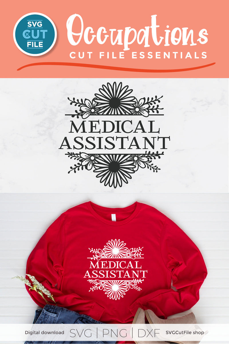 Medical Assistant with Flower Frame - So Fontsy