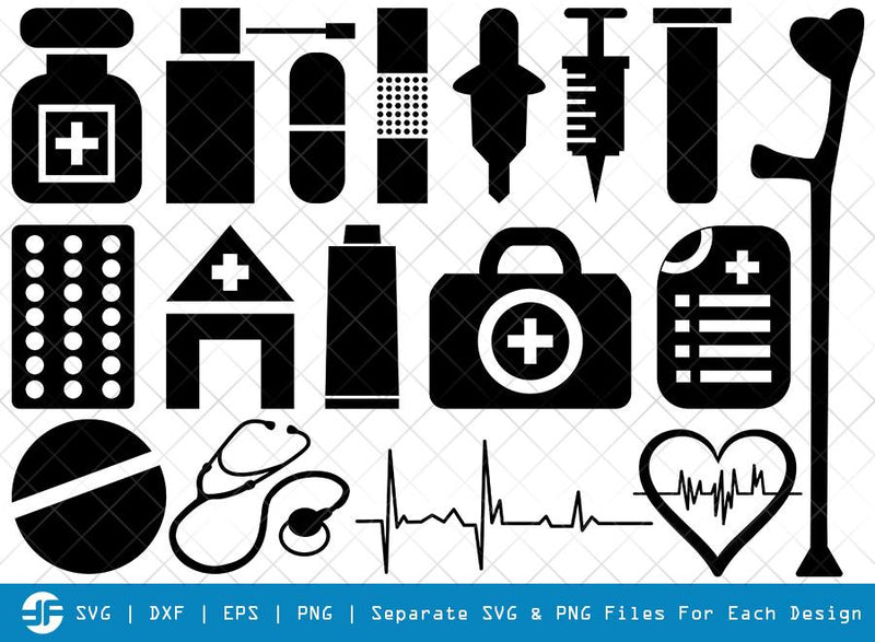 Medical Symbol SVG Cut Files | Hospital Symbol Silhouette - So Fontsy