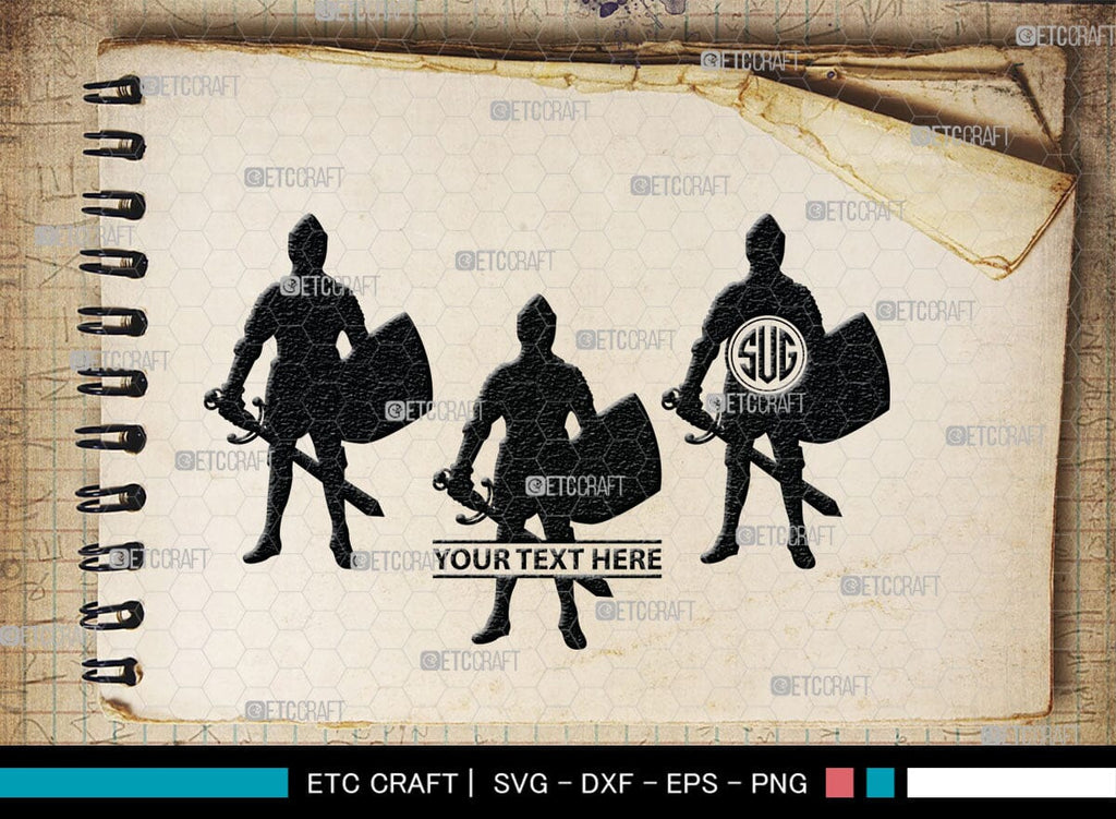 Medieval Knight Monogram, Medieval Knight Silhouette, Medieval Knight ...