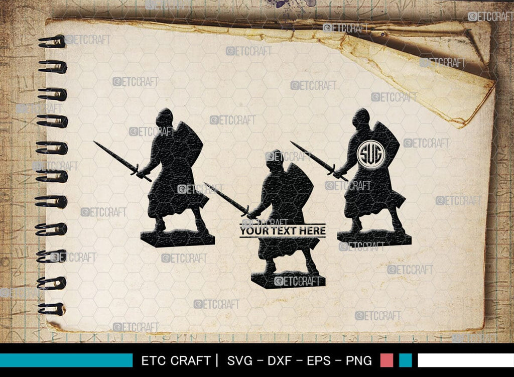 Medieval Knight Monogram, Medieval Knight Silhouette, Medieval Knight ...