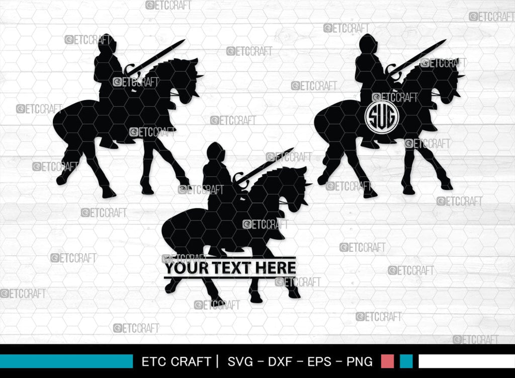 Medieval Knight Monogram, Medieval Knight Silhouette, Medieval Knight ...