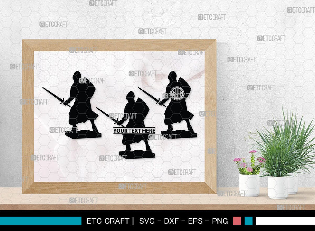 Medieval Knight Monogram, Medieval Knight Silhouette, Medieval Knight ...