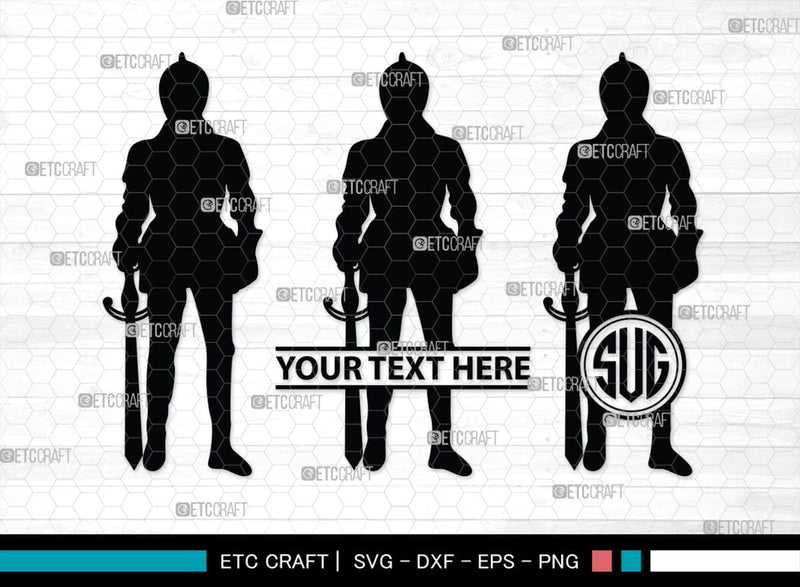 Medieval Knight Monogram, Medieval Knight Silhouette, Medieval Knight ...