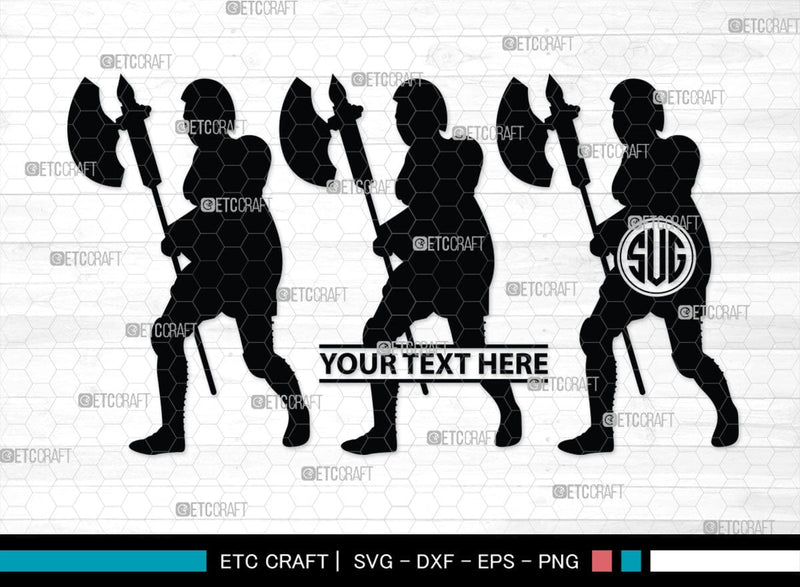 Medieval Knight Monogram, Medieval Knight Silhouette, Medieval Knight ...