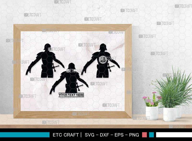 Medieval Knight Monogram, Medieval Knight Silhouette, Medieval Knight ...