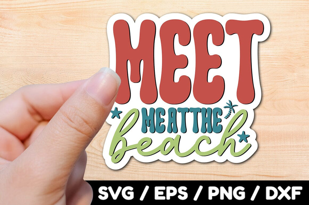 Meet me at the beach Retro stickers - So Fontsy