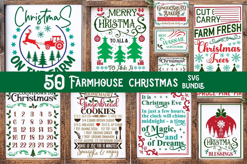 Mega Christmas Svg Bundle, Farmhouse Svg Farmhouse Christmas - So Fontsy