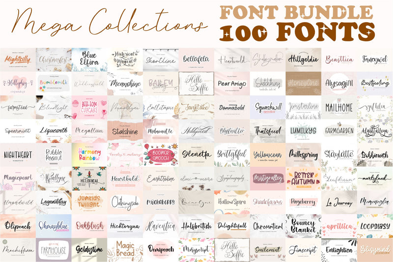 Mega Collections Font Bundle - So Fontsy