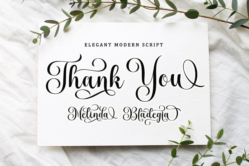 Melinda Bladegia Script Font - So Fontsy