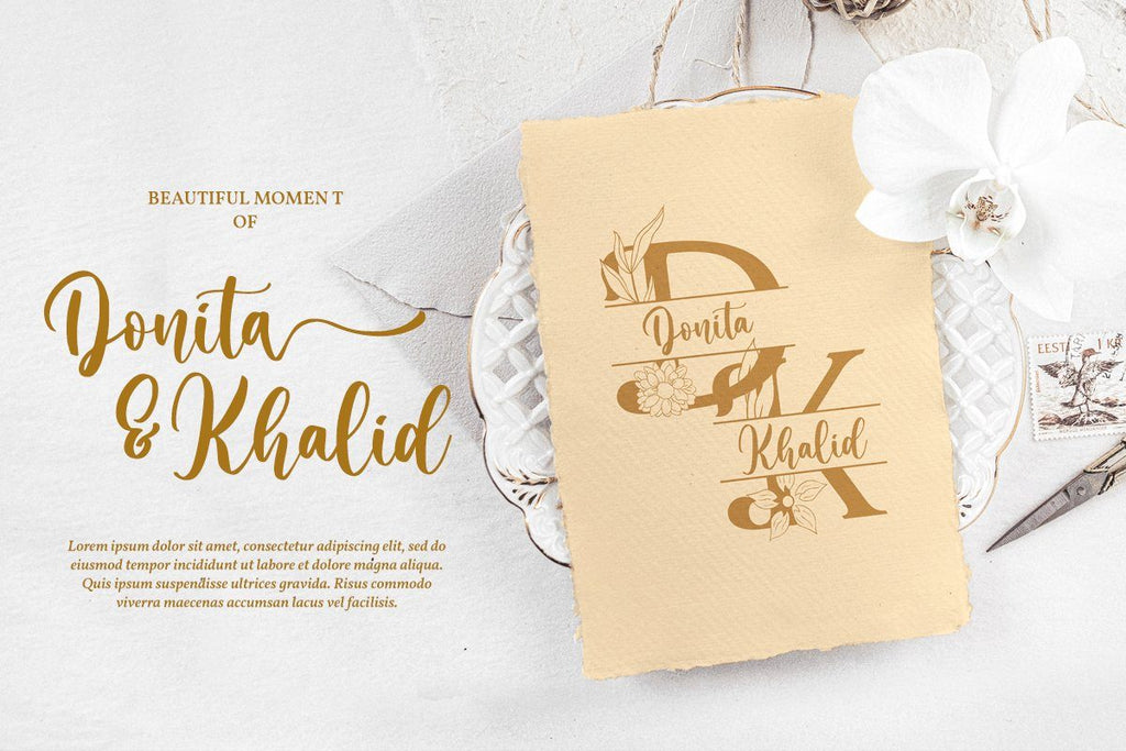 Mellisa Jonathan (Script & Split Monogram Font) - So Fontsy