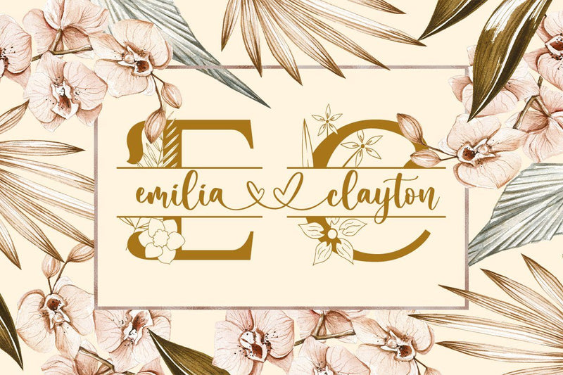 Mellisa Jonathan (Script & Split Monogram Font) - So Fontsy