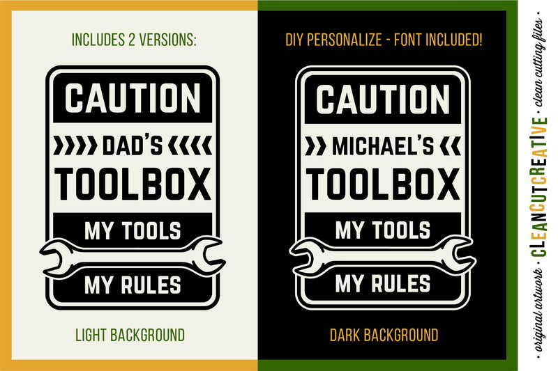 Mens Toolbox custom name decal - My Tools My Rules SVG file - So Fontsy