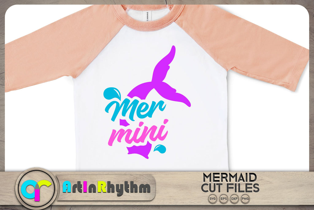 Mer mini SVG / Baby mermaid SVG / Little mermaid SVG - So Fontsy
