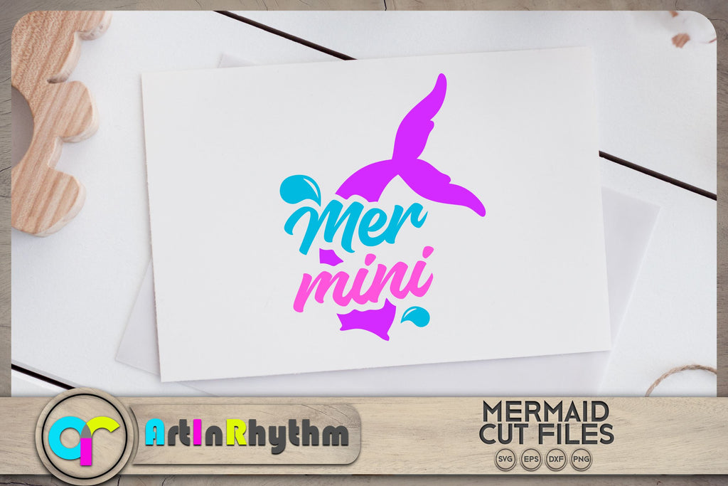 Mer mini SVG / Baby mermaid SVG / Little mermaid SVG - So Fontsy