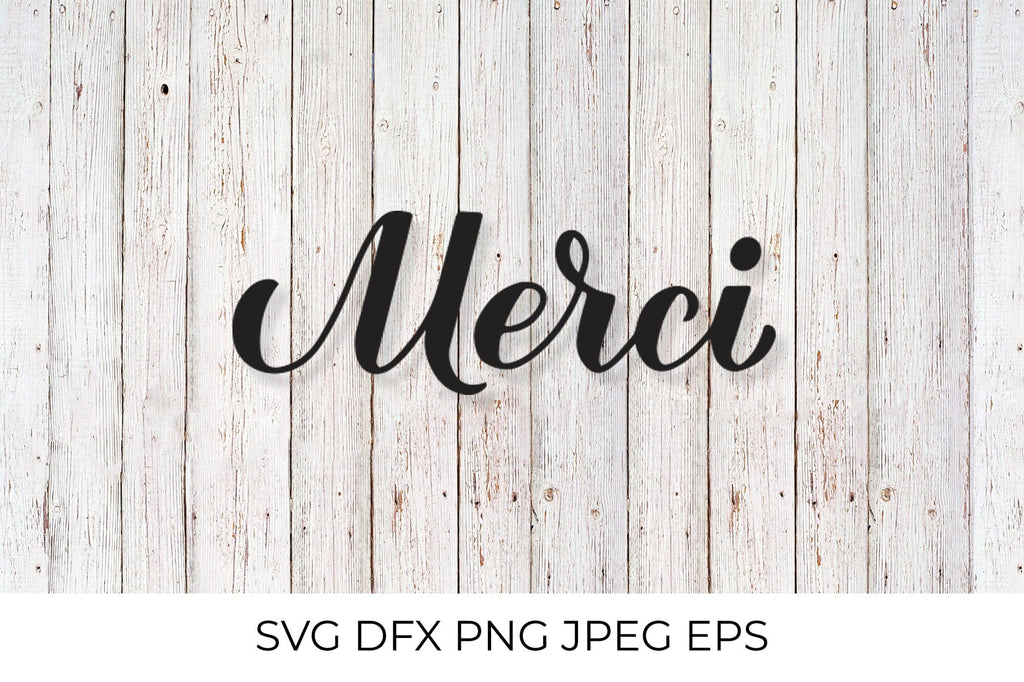 Merci. Thank you calligraphy hand lettering in French SVG - So Fontsy