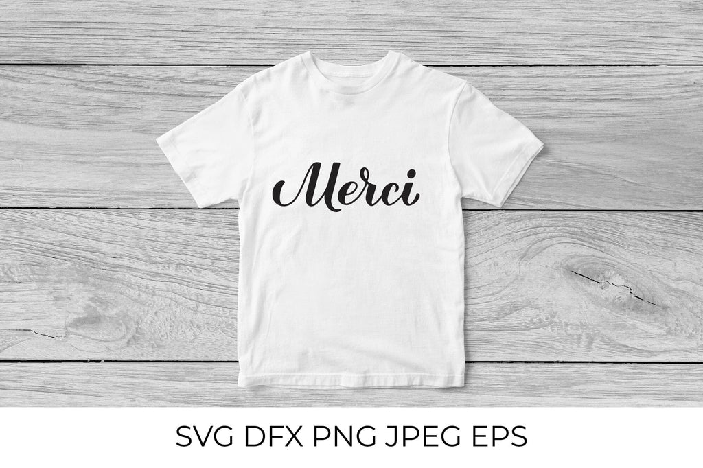 Merci. Thank you calligraphy hand lettering in French SVG - So Fontsy