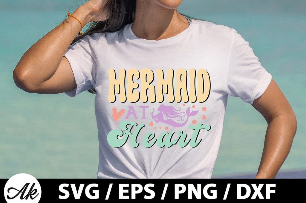 Mermaid at heart Retro SVG - So Fontsy