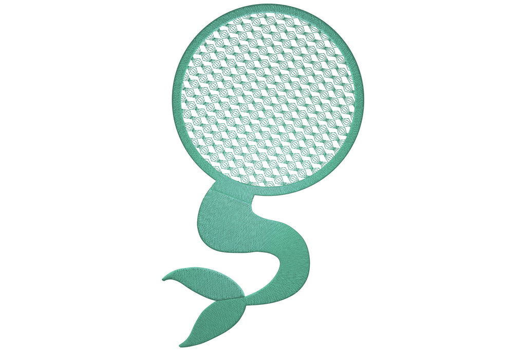 Mermaid embroidery monogram frame - So Fontsy