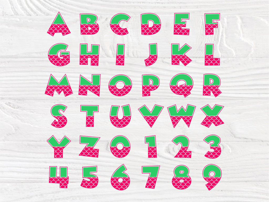 Mermaid font SVG, Alphabet SVG, Mermaid pattern - So Fontsy