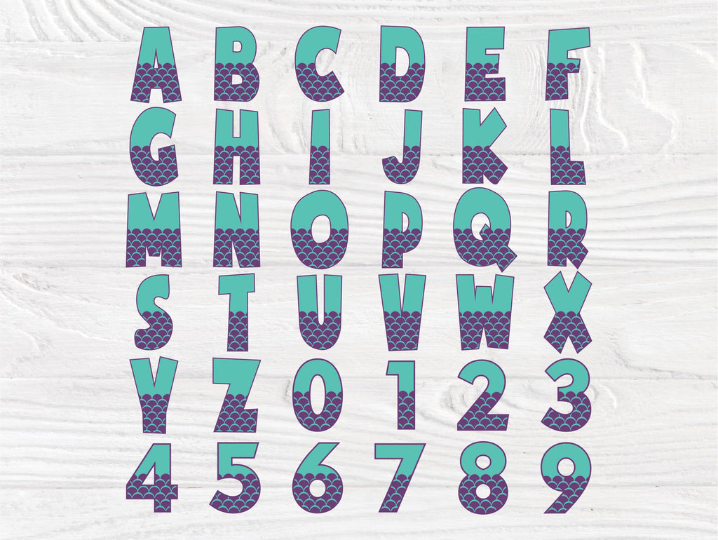 Mermaid font SVG, Mermaid alphabet Svg Cut Files - So Fontsy