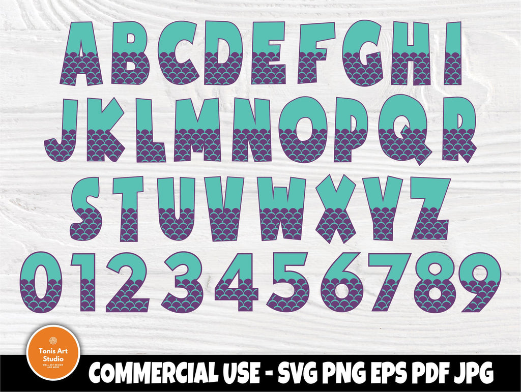 Mermaid font SVG, Mermaid alphabet Svg Cut Files - So Fontsy