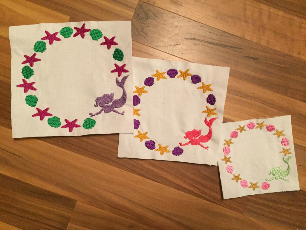 Mermaid Monogram Embroidery Frame - So Fontsy
