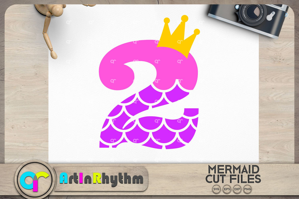 Mermaid number 2 / 2nd Birthday SVG - So Fontsy