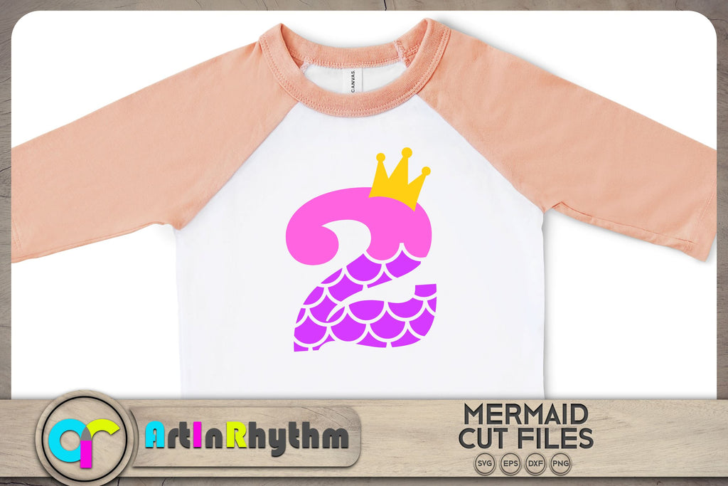 Mermaid number 2 / 2nd Birthday SVG - So Fontsy