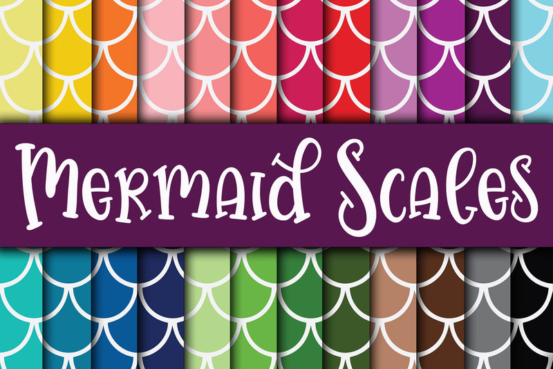 Mermaid Scales Digital Paper Designs - Seamless - So Fontsy