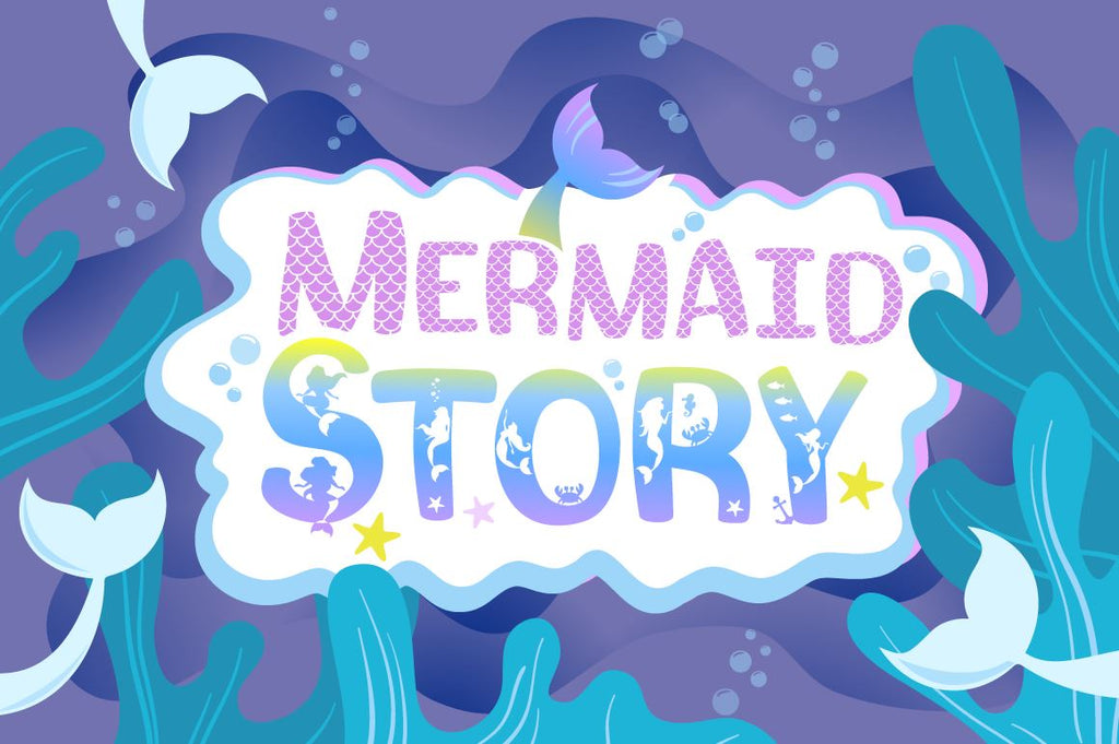 Mermaid Story & Mermaid Scales Font Duo + Bonus Extras - So Fontsy