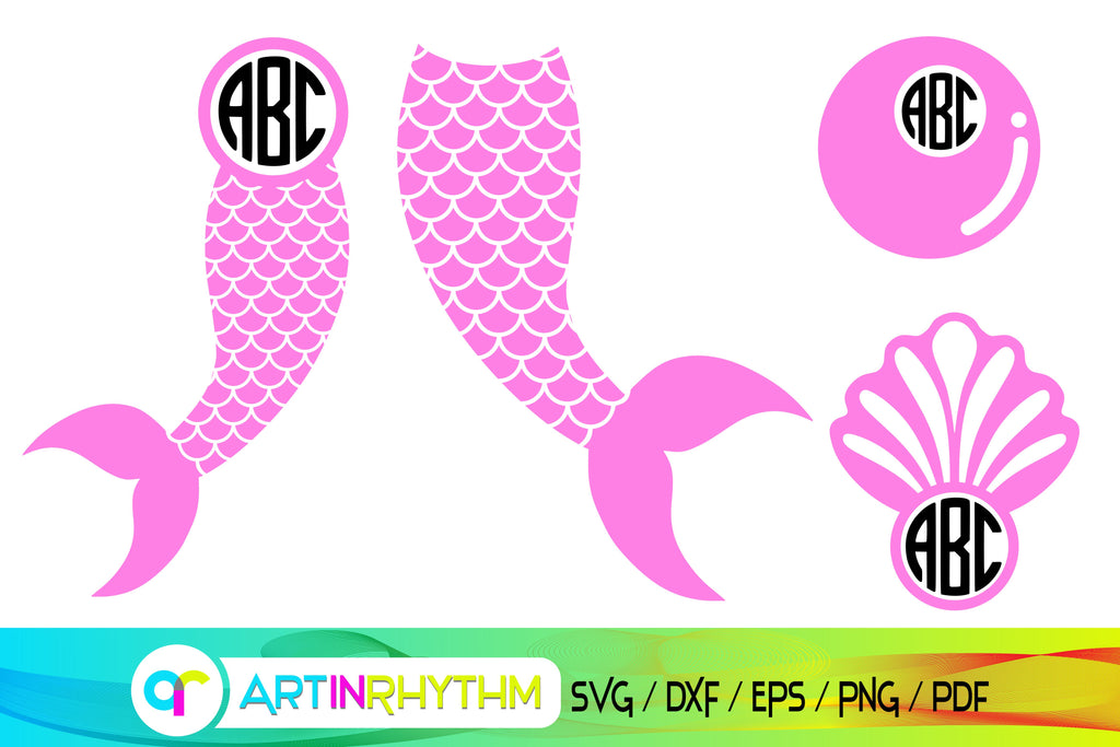 mermaid svg bundle, princess svg, monogram - So Fontsy