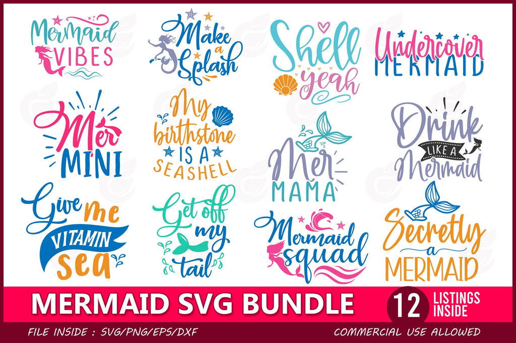 Mermaid SVG Bundle - So Fontsy