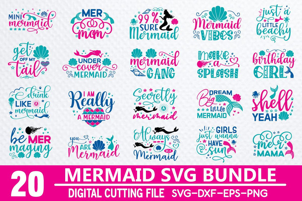 Mermaid Svg Bundle - So Fontsy