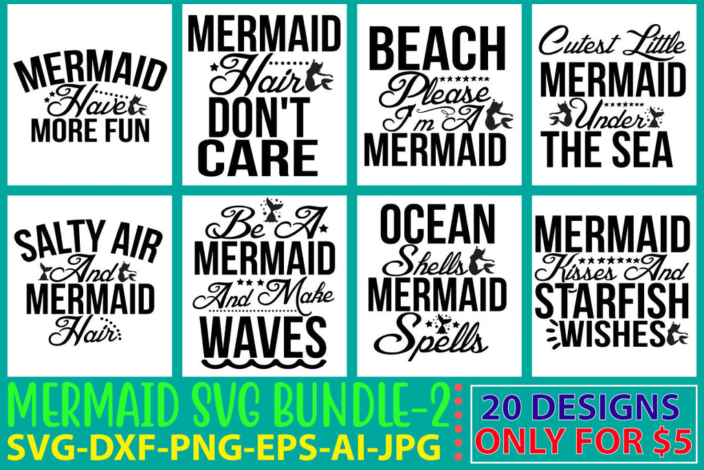 Mermaid Svg Bundle Vol. 2 - So Fontsy