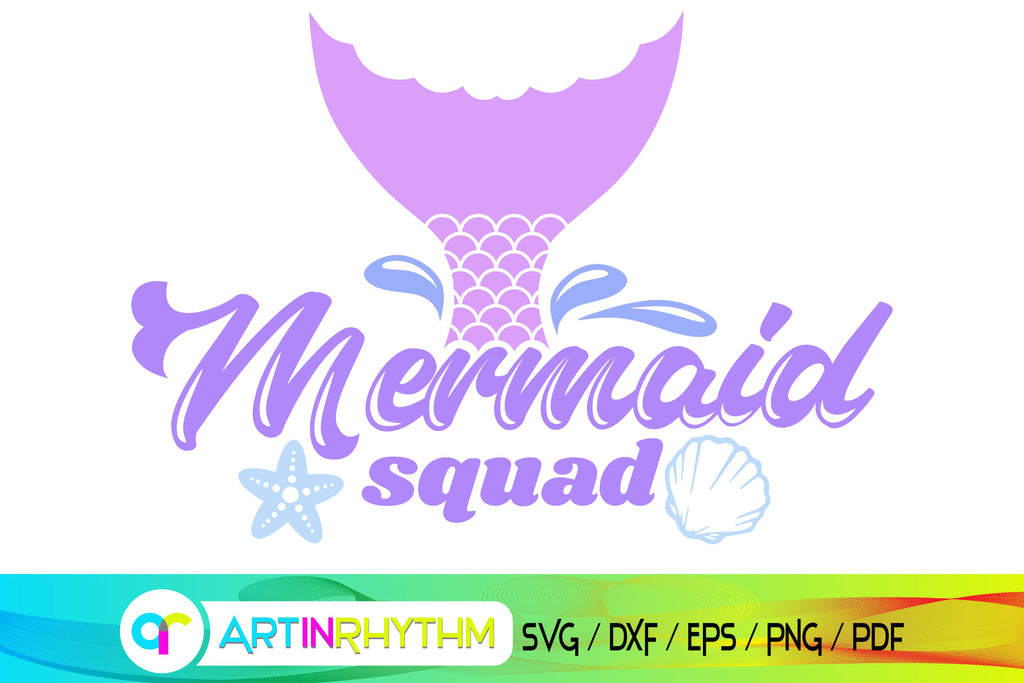 mermaid svg, mermaid squad - So Fontsy