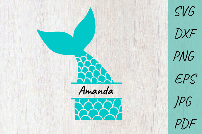 Mermaid Tail SVG, Mermaid monogram SVG - So Fontsy