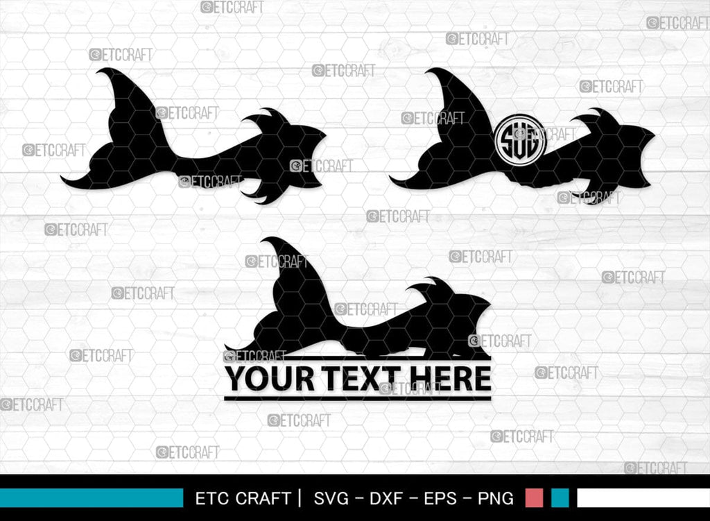 Mermaid Tails Monogram, Mermaid Tails Silhouette, Mermaid Tails SVG, M ...