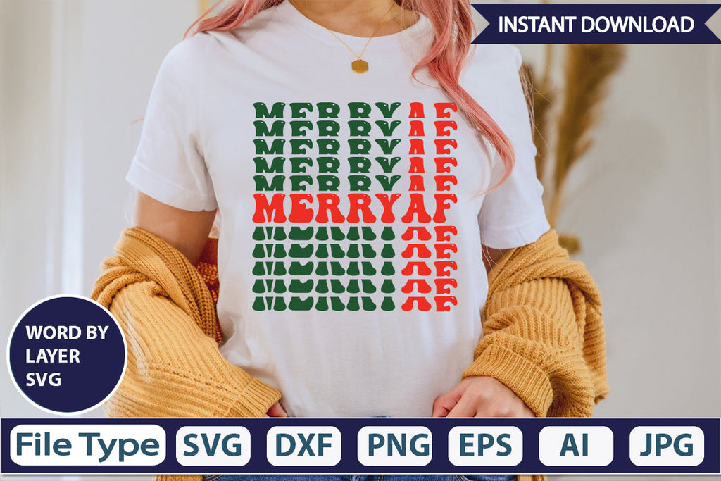 Merry Af SVG Cut File SVGs,Quotes and Sayings,Food & Drink,On Sale ...
