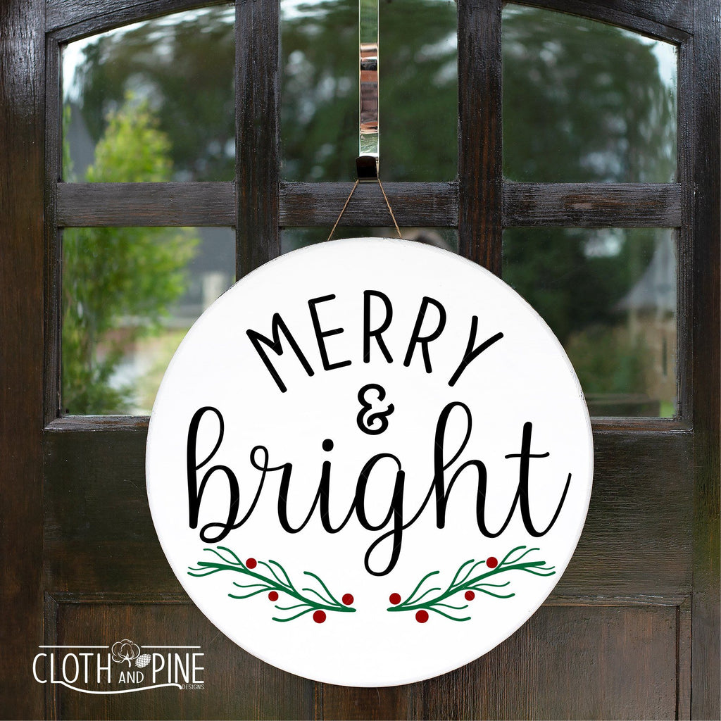Merry and Bright Christmas Sign - So Fontsy