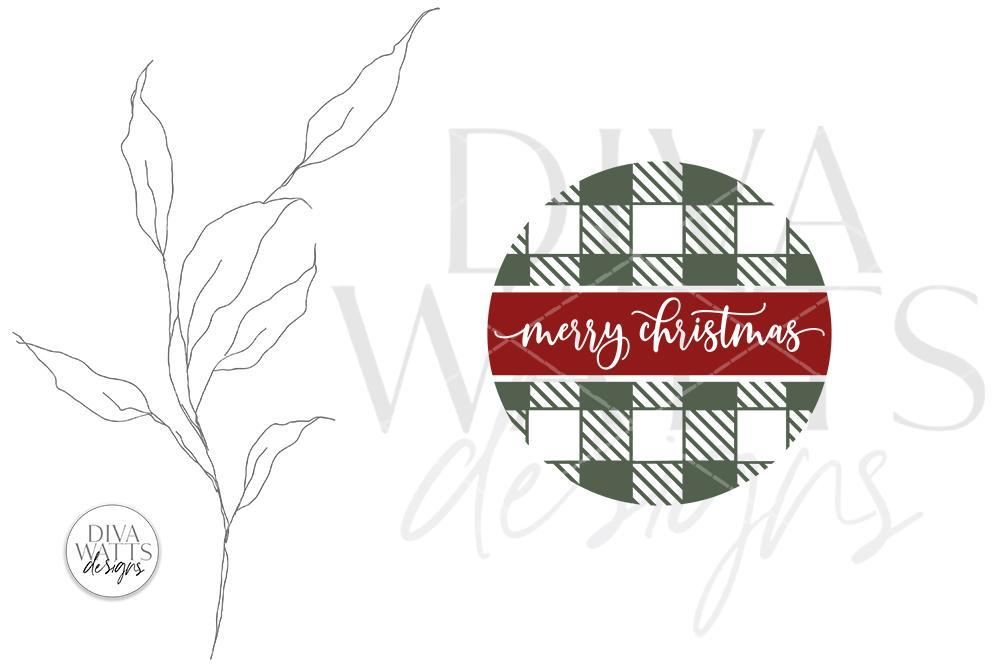 Merry Christmas Buffalo Plaid Round SVG | Winter Design - So Fontsy