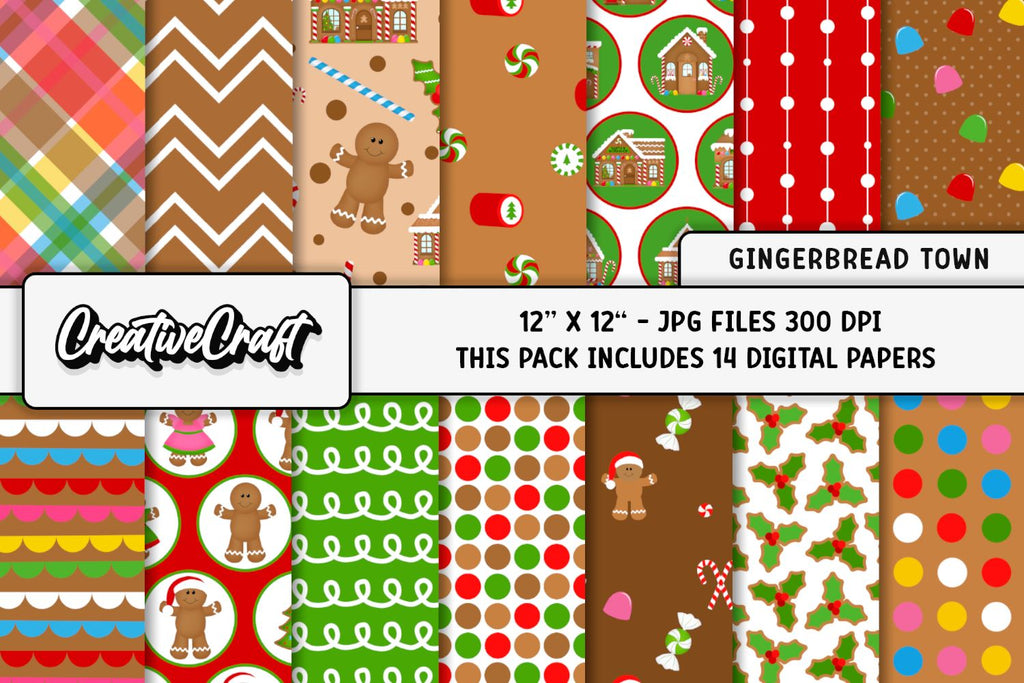 Merry Christmas Digital Papers, scrapbook backgrounds designs - So Fontsy