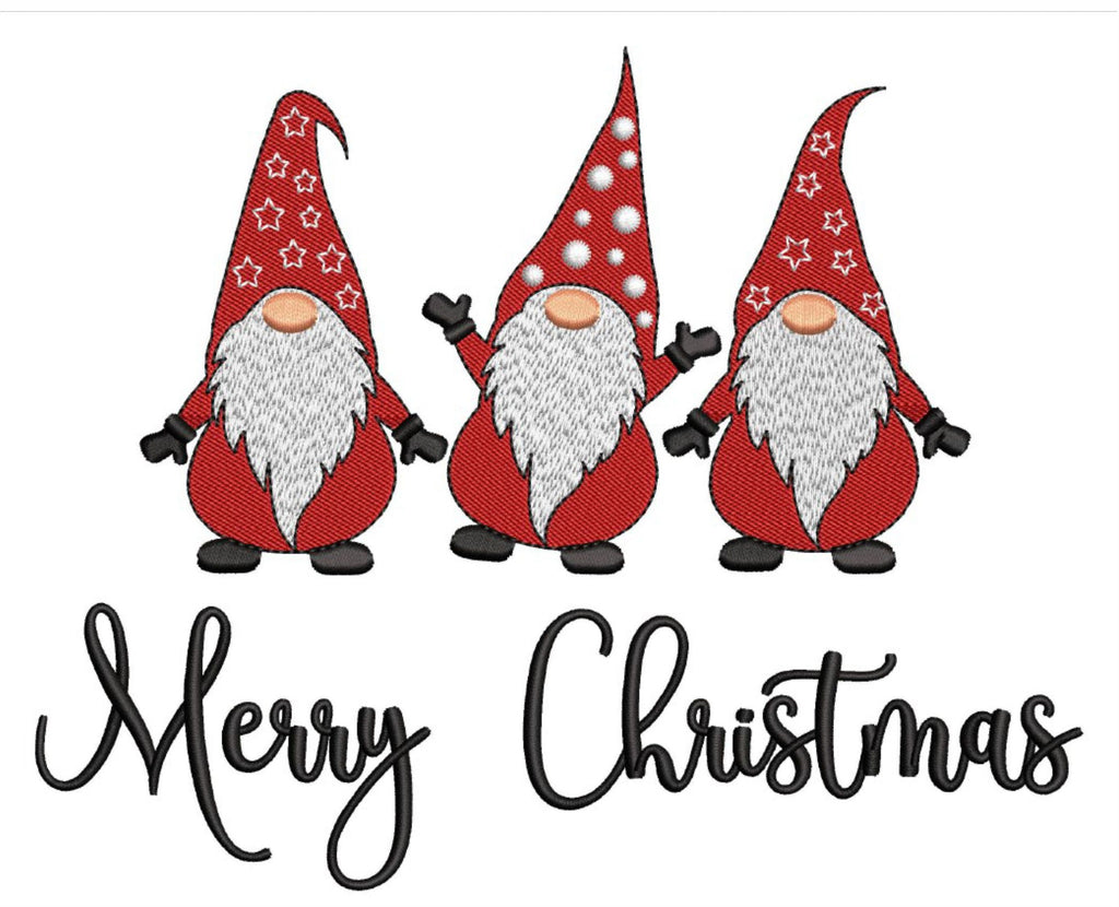 Merry Christmas Gnomes Embroidery Design, Christmas Gnomies Embroidery ...
