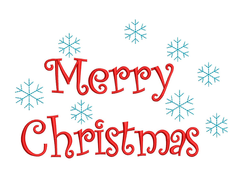 Merry Christmas Machine Embroidery Design - So Fontsy