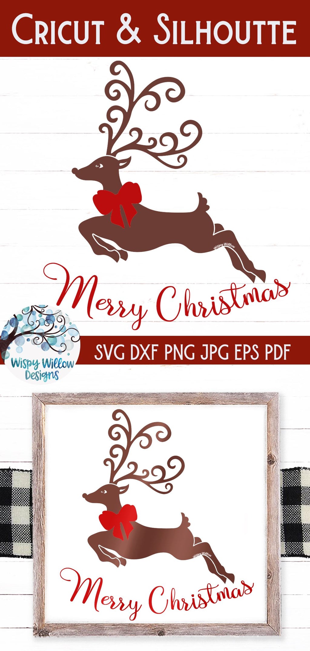 Merry Christmas Reindeer SVG - So Fontsy