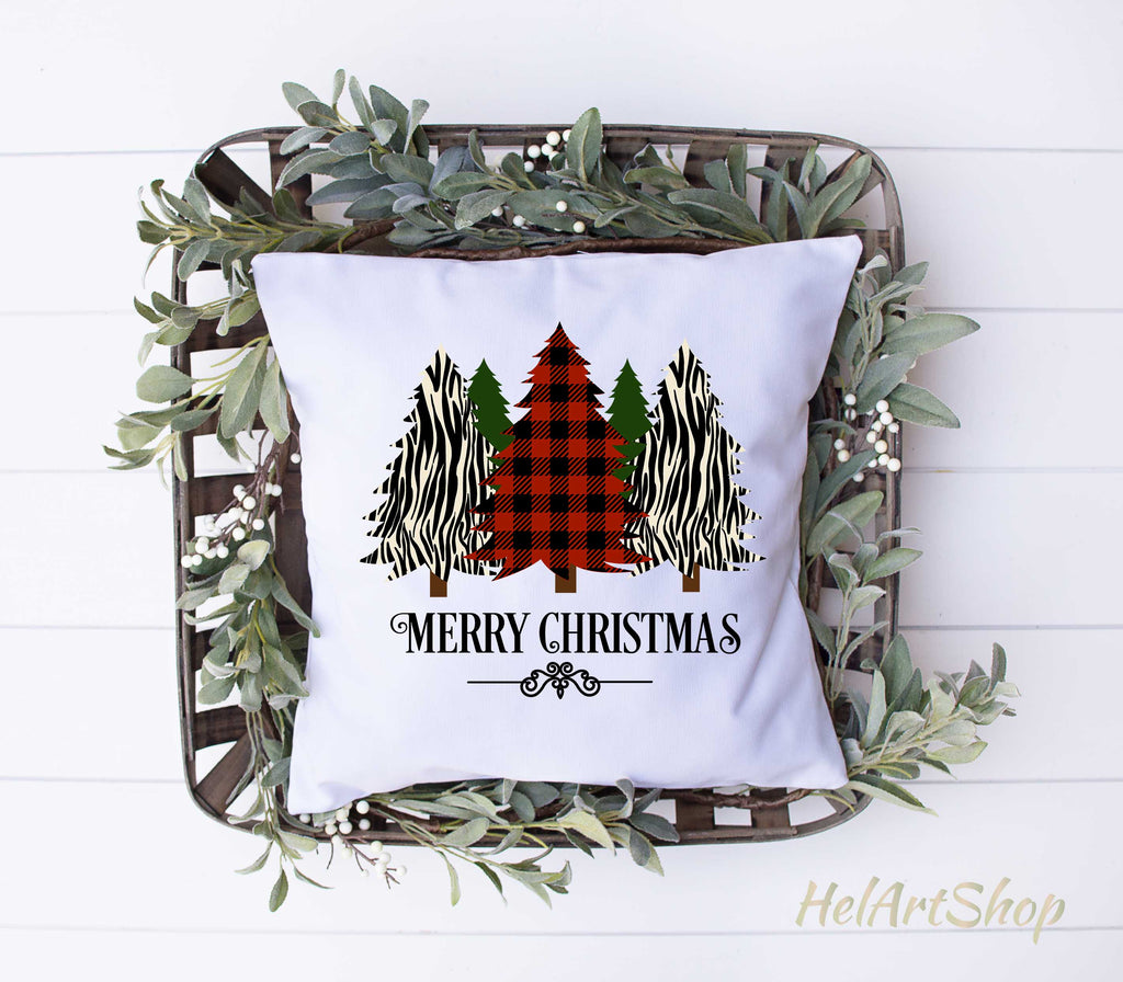 Merry Christmas svg, Plaid tree svg - So Fontsy