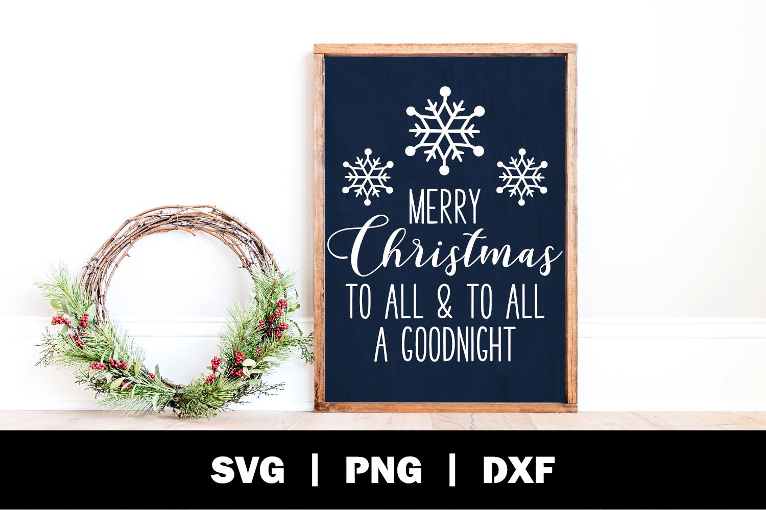 Merry Christmas To All And To All A Good Night Sign SVG - So Fontsy