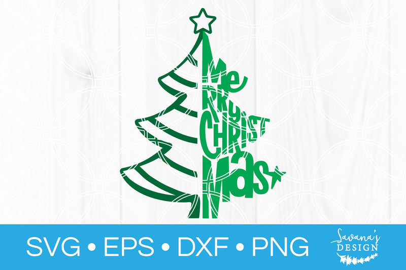 Merry Christmas Tree SVG - So Fontsy
