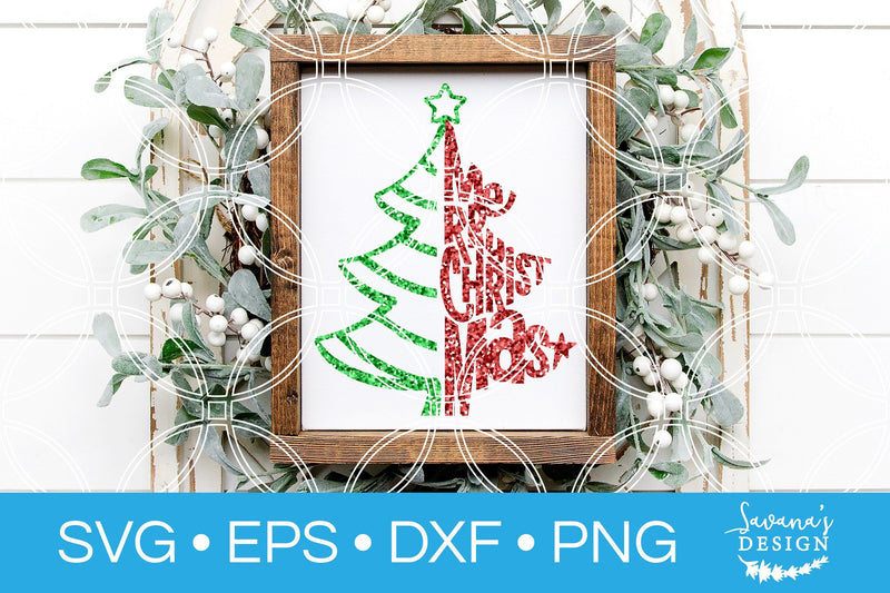 Merry Christmas Tree SVG - So Fontsy