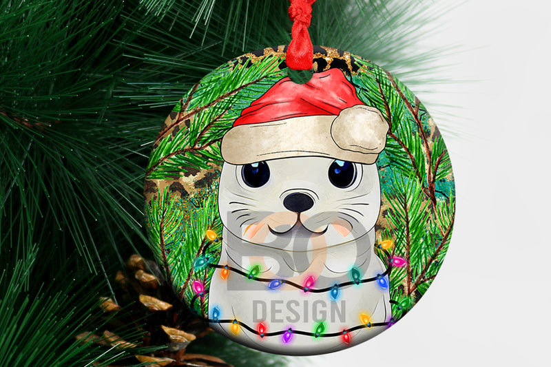 Merry Christmas Water Seal Png Christmas Ornament Sublimation Design ...