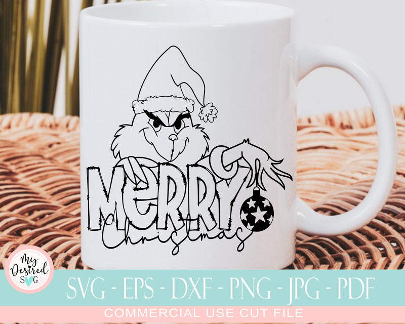 Merry Grinchmas SVG Cutting file, Grinch Christmas SVG, Merry Christmas Svg, happy holidays Svg ...
